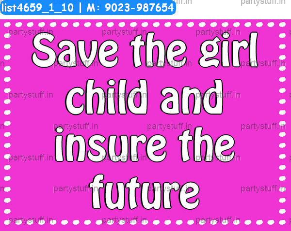 Save girl child Slogans 2 Cards in Social Issues theme