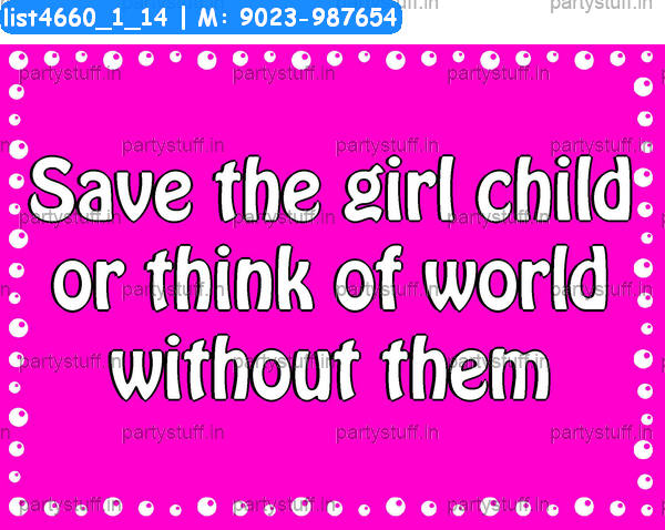 Save girl child Slogans 3 Cards in Social Issues theme