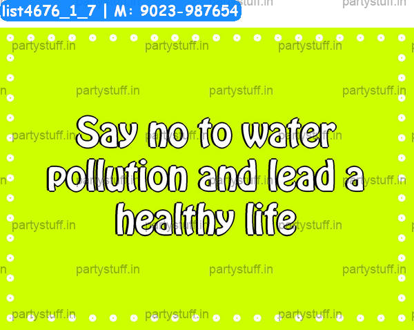 Water pollution Slogans Cards in Environment theme