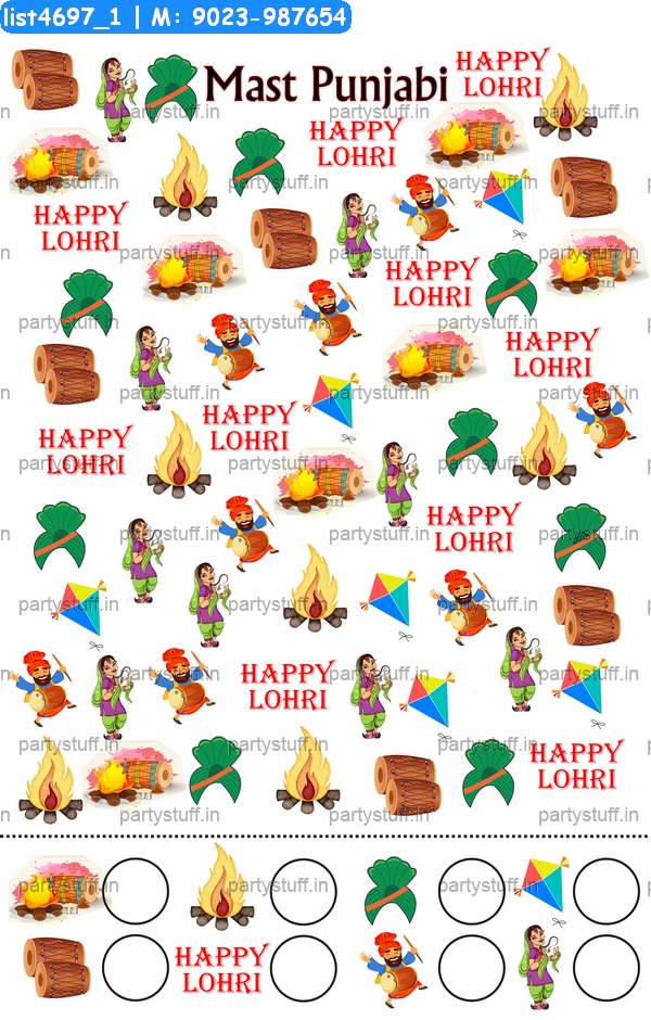 Lohri Dice Game Paper Games in Lohri theme