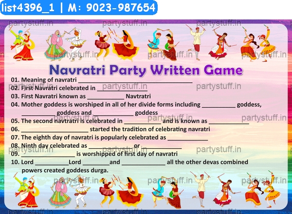 Navratri Theme Tambola Housie Tickets, Paper Games in Festivals