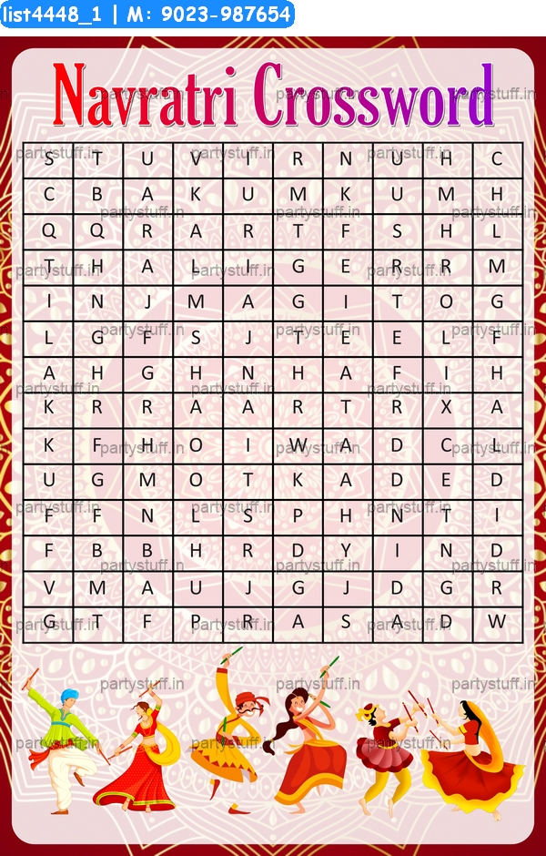 Navratri Occasion Tambola, Paper Games, Props Designs